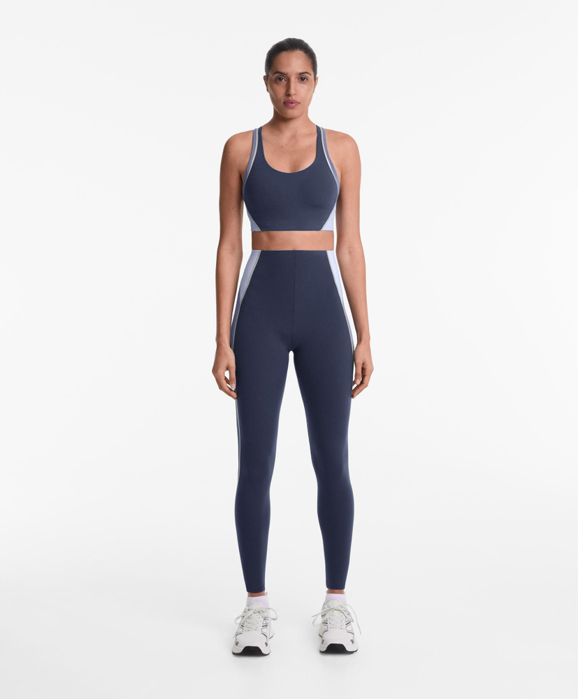 Легинсы Женский Oysho белый, бело-синий Эластан, Полиамид, размер 40 На ...