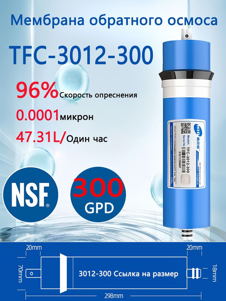 Мембрана обратного осмоса, TFC-3012-300/ Универсальная мембрана ...