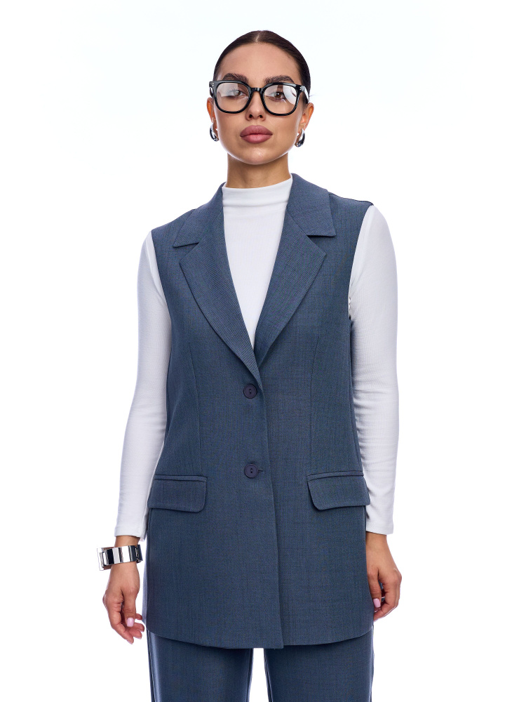 Жилет Женский Selina Style серый, серый гранит Полиэстер, размер 44 ...