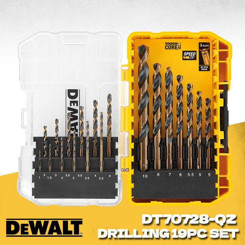 DEWALT DT70728-QZ Набор сверл по металлу 19 шт., 1-10 мм Принадлежности ...