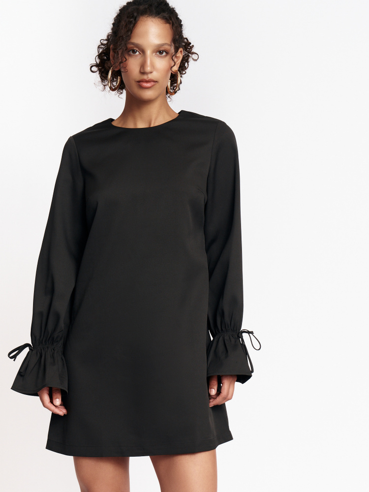 Платье Женский Zolla черный Повседневный Полиэстер, Эластан, размер 42 купить c доставкой на ...