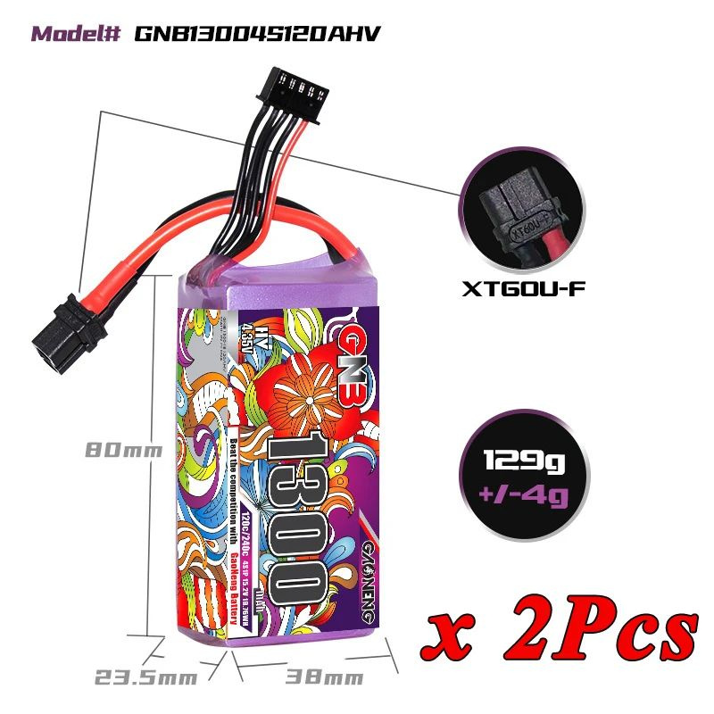 Литиевая батарея GNB 4S 6S 1100/1300/1500/1850mAh 15.2V 22.8V 120C With ...