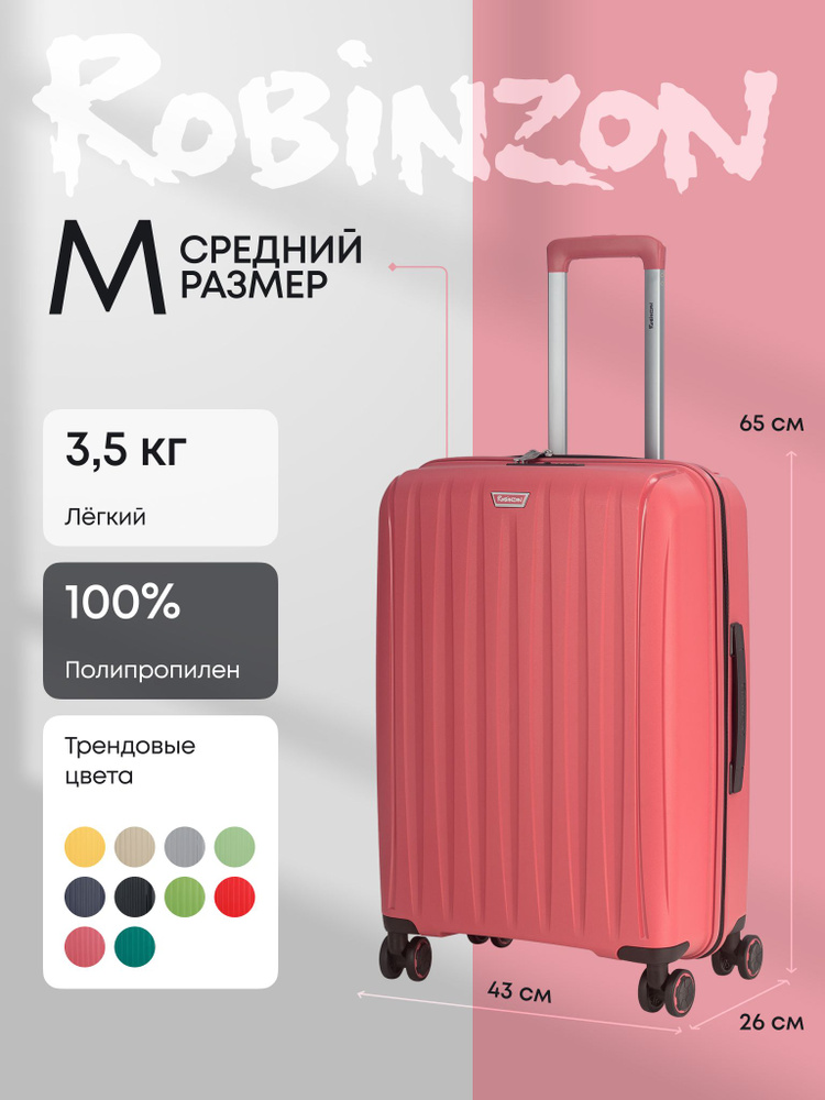 Robinzon Чемодан Полипропилен 65 см 63 л купить на OZON по низкой цене (2307583077)