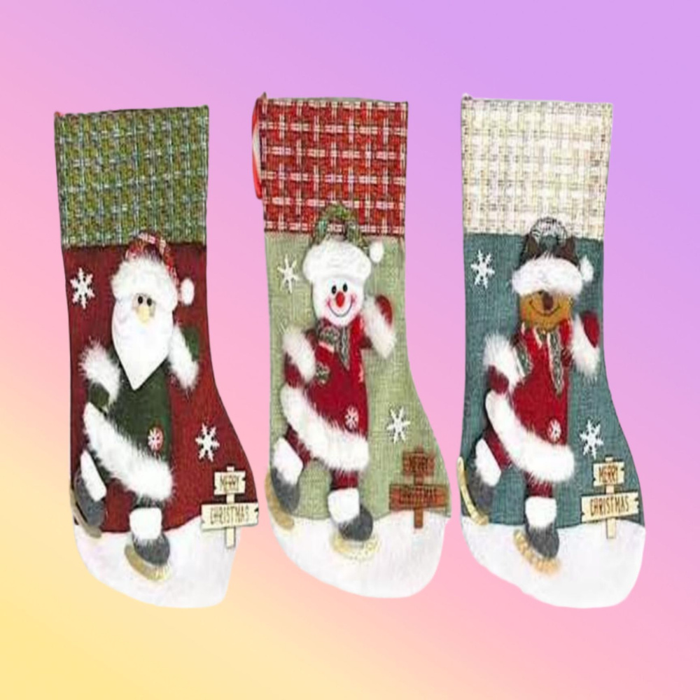 Новогодний носок для подарков купить c доставкой на OZON по низкой цене ...
