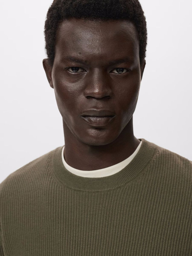 Джемпер Мужской MANGO Man оливковый Полиэстер, Хлопок, размер 48, 50 Бангладеш купить c ...