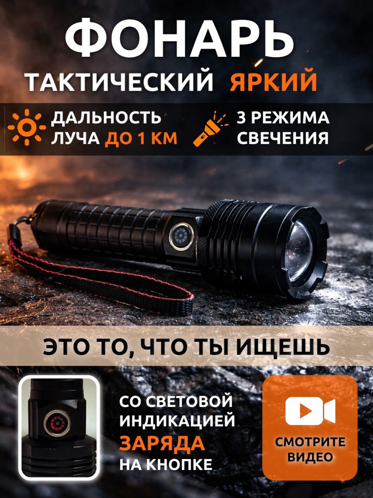 Фонарь ручной алюминиевый светодиодный с зумом X-Balog BL-A90, чёрный ...