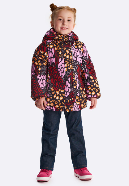 Куртка Девочки Lassie Капюшон черный Полиэстер с ПУ пропиткой, размер 104 Длинный Зима Полиэстер ...