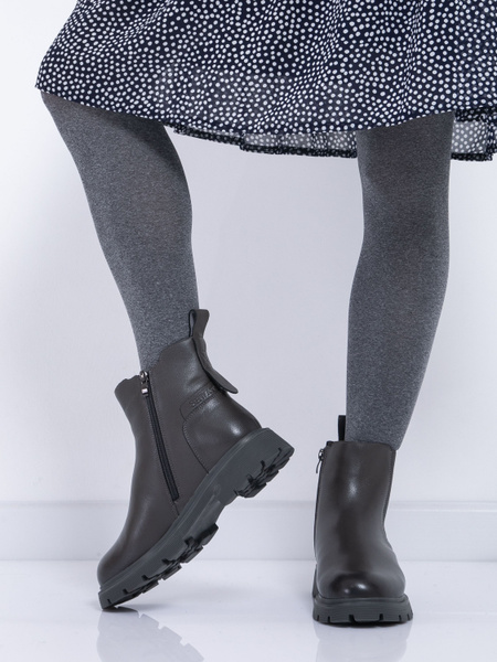 Ботинки Женский Ascalini серый, размер 41 Зима 7 Стандартный низкий (до 4 см) Россия купить c ...