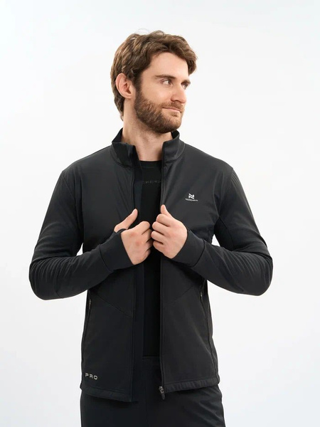 Куртка Мужской NORDSKI Карманы черный Softshell, размер 56 Длинный Зима полуприталенный Россия ...