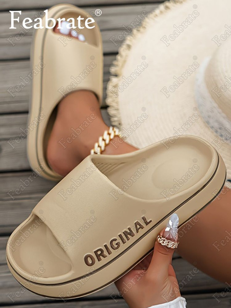 Шлепанцы Женский Feabrate, размер 35 EVA Водоотталкивающая пропитка, Круглый нос R (средняя) Без ...