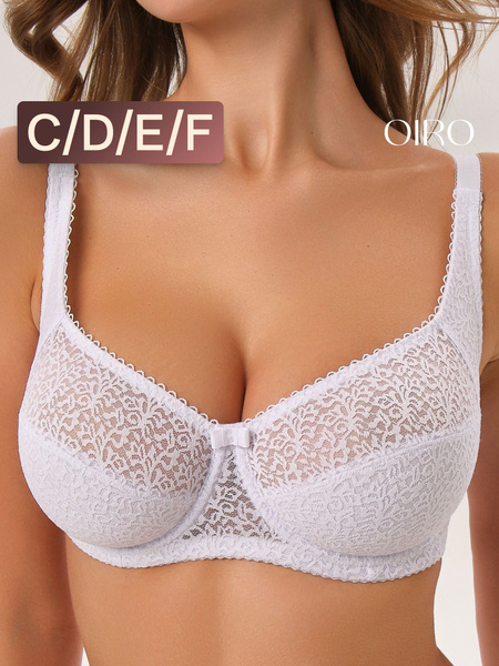 Бюстгальтер Женский OIRO на косточках, с мягкой чашкой, размер 105D белый Нейлон, Спандекс ...