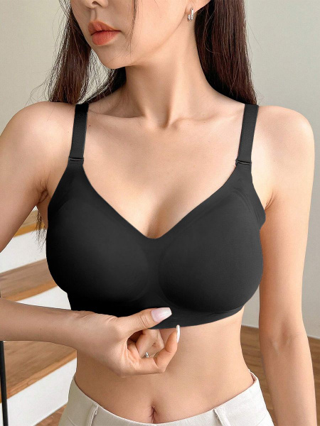 Бюстгальтер Женский с модифицируемыми лямками, с мягкой чашкой, размер 95C, 95D черный Нейлон ...