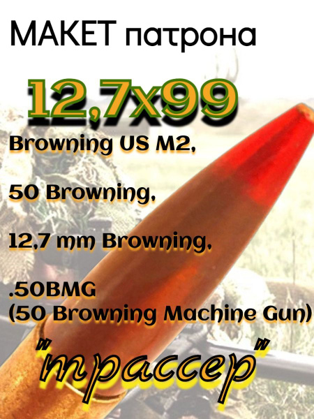Макет патрона 12.7x99 (.50BMG) (1 шт.) купить на OZON по низкой цене ...