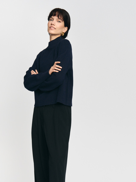 Свитер Женский Zolla синий Шерсть, Полиэстер, размер 46 Длинный Китай купить c доставкой на OZON ...