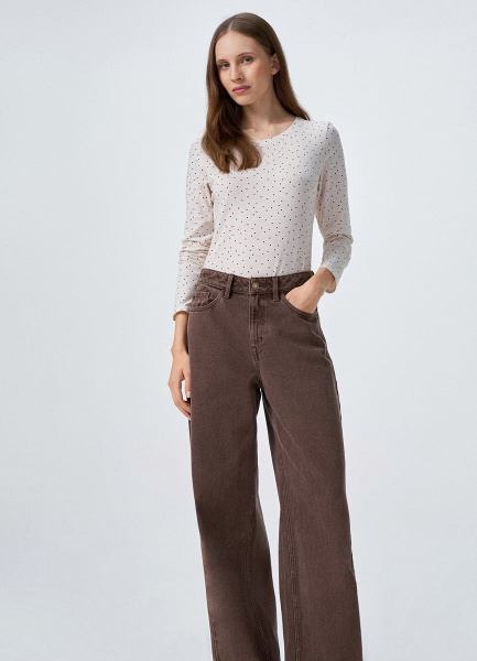 Лонгслив Женский FUNDAY бежевый, размер 52, 54 Трикотаж Повседневный купить c доставкой на OZON ...