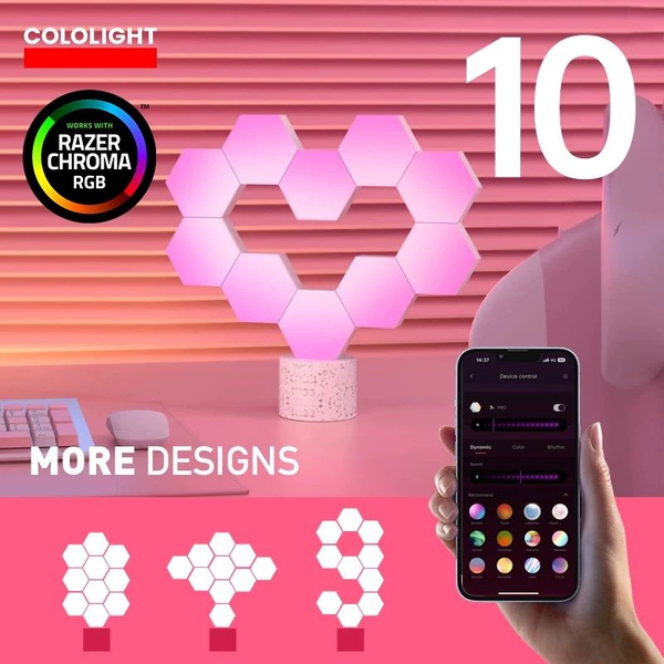 Cololight Квантовая лампа: Соты с волшебной подсветкой RGB для ...