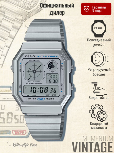 Мужские наручные часы Casio Vintage A130WE-7A купить на OZON по низкой цене (2763578151)