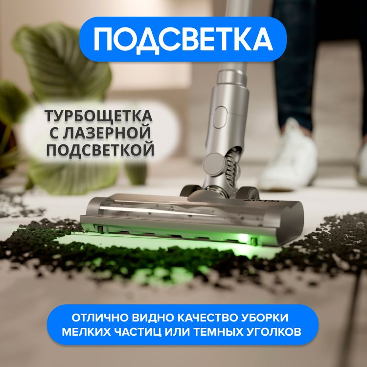 Вертикальный беспроводной пылесос для дома CGCleaner Home 2, мощный ...
