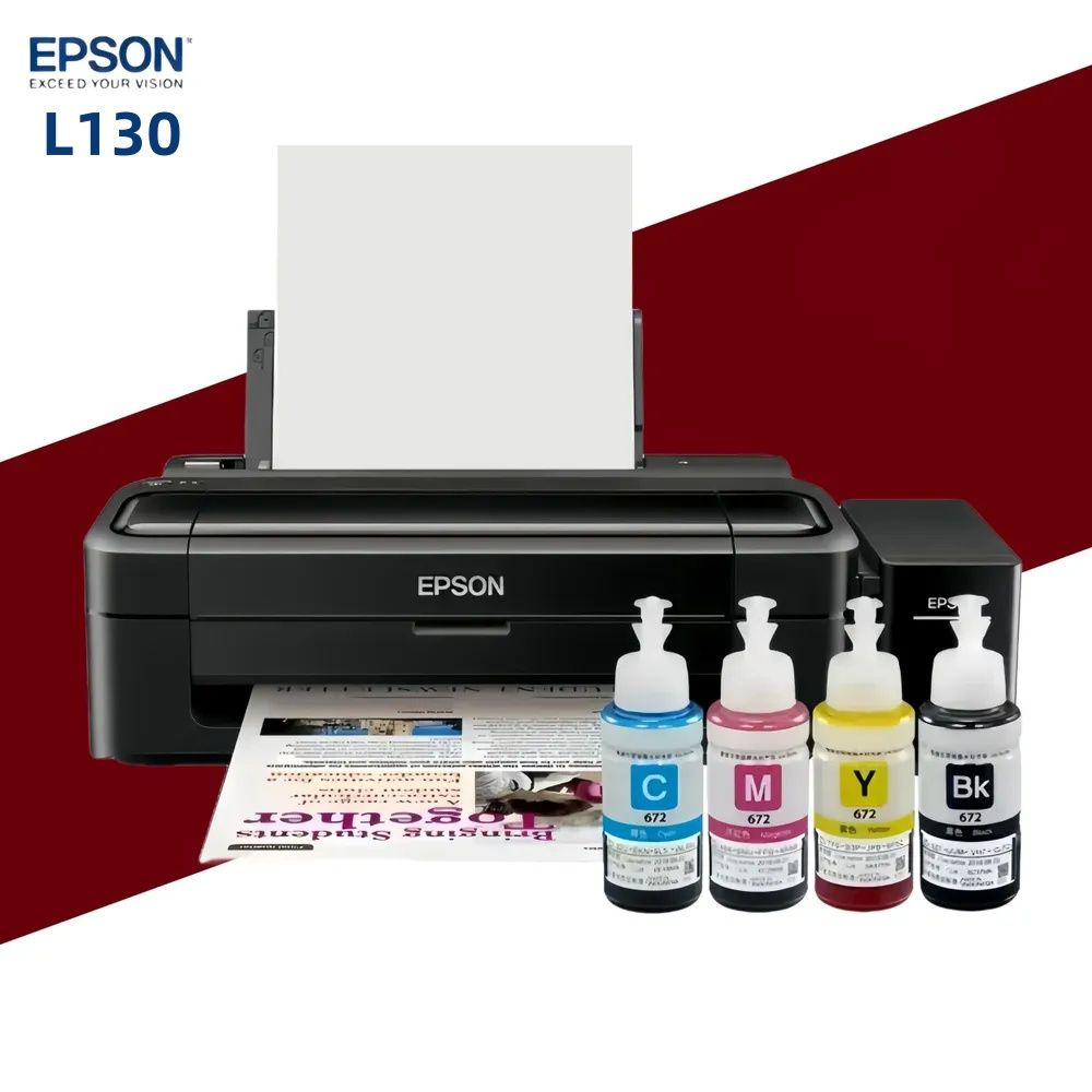 Epson Принтер струйный L130/L132, СНПЧ, цветн., A4, черный, прозрачный ...