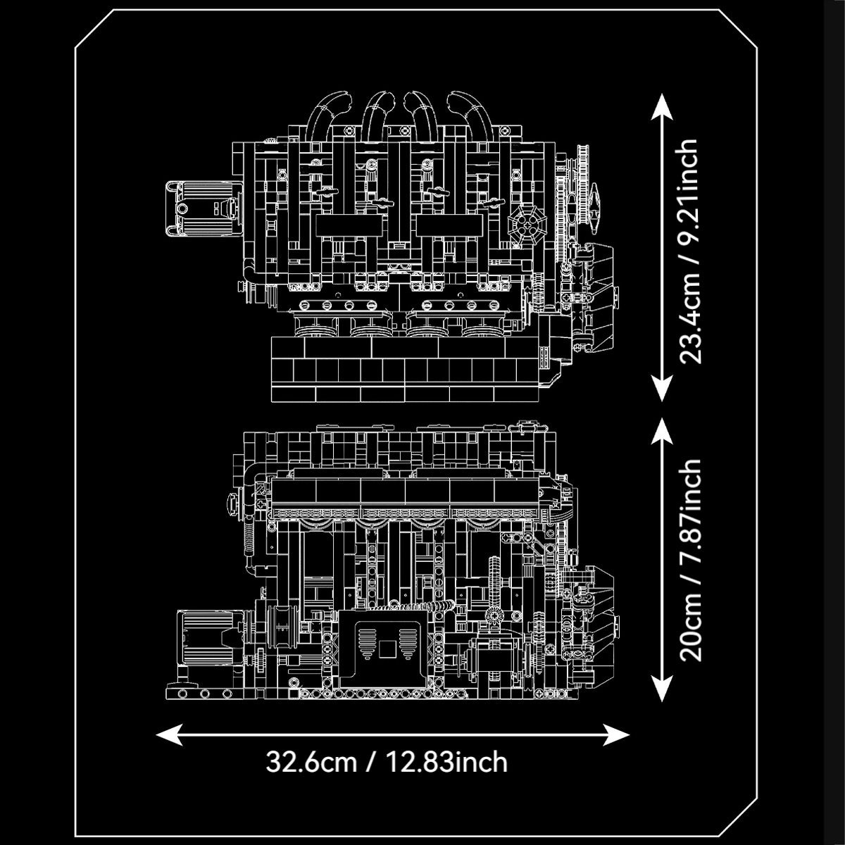 Конструктор Двигатель(1897 деталей), игрушка автомобильный двигатель, конструктор для мальчика ...