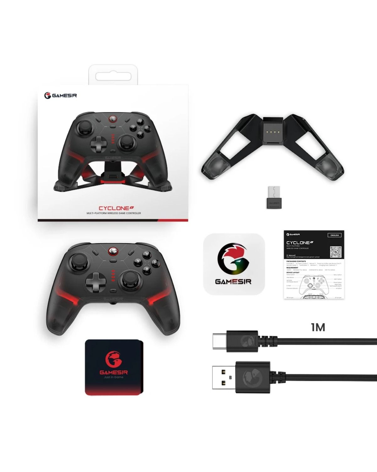 GameSir Cyclone 2 Беспроводной игровой контроллер Bluetooth с эффектом ...