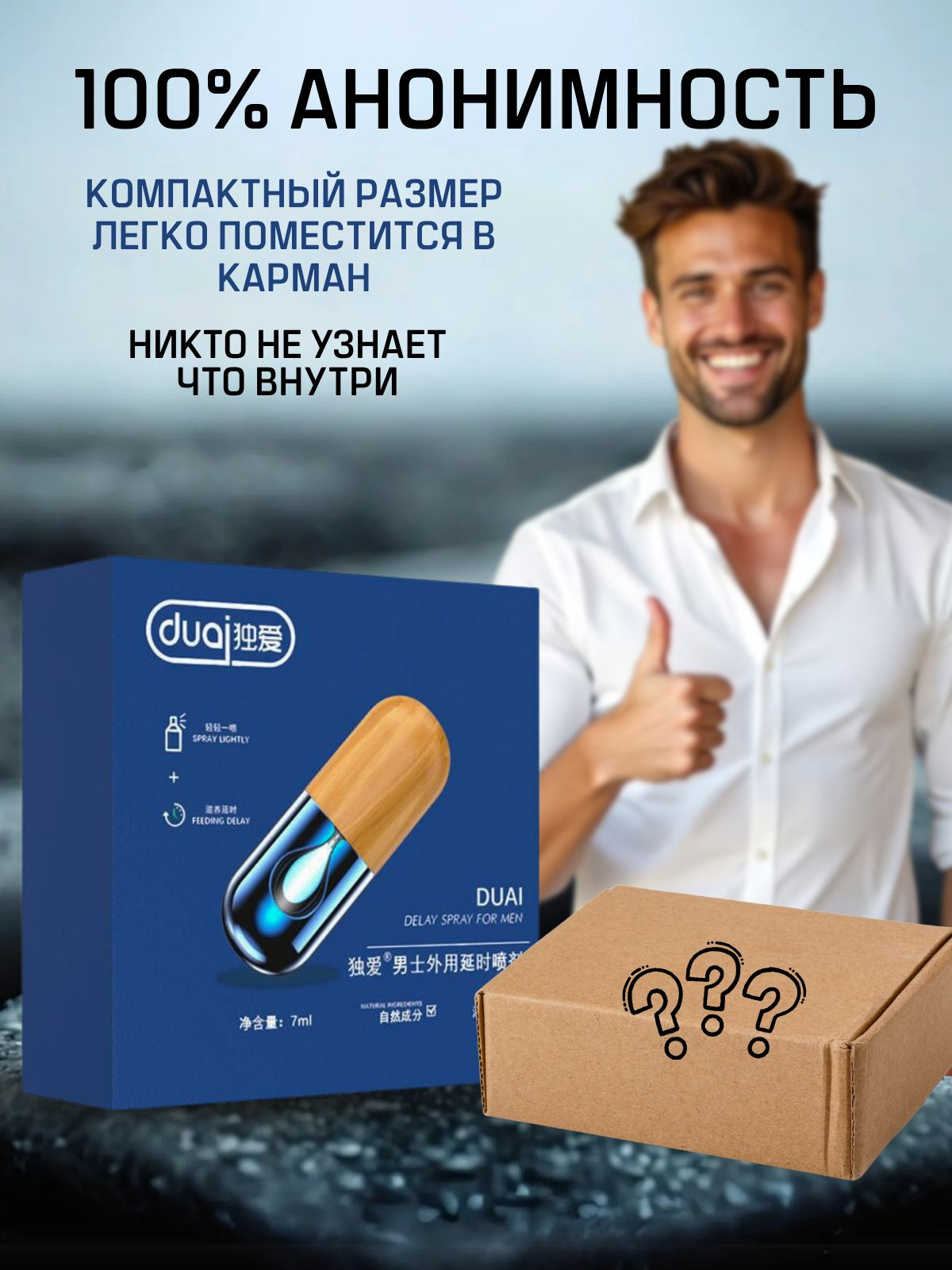 Пролонгатор спрей для мужчин Delay Spray 7 мл спрей для задержки эякуляции, продление полового ...