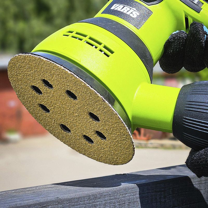 Шлифовальный круг 125 мм на липучке P60 8 отверстий HANKO AP33M, наждачный / абразивный круг 125 ...