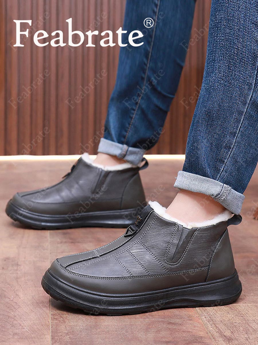 Ботинки Мужской Feabrate серый, размер 44 Зима Без застёжки Без каблука купить c доставкой на ...