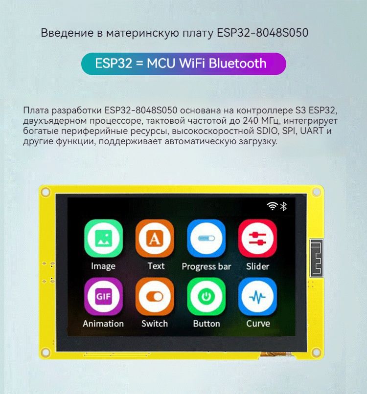 Esp32 S3 совет по разработке Lvgl 7 дюймовый Tn сенсорный экран Esp32