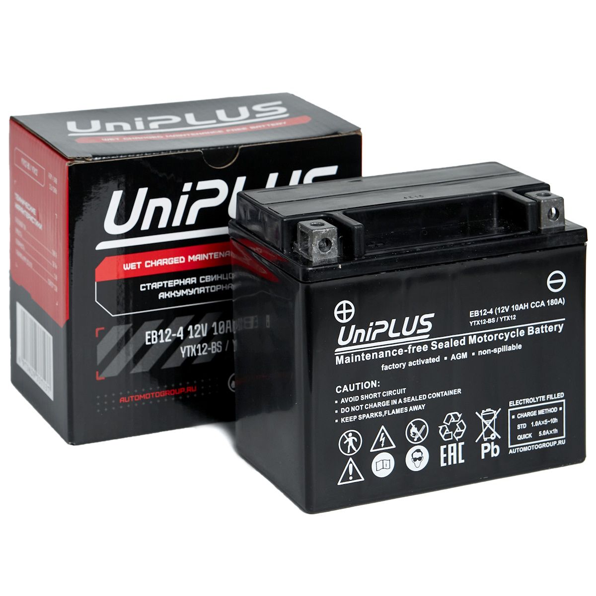 Аккумулятор Leoch UniPLUS EB12-4 (12B 10Ач 180А 150х87х130мм) прям.пол ...