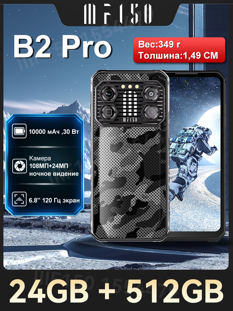 Смартфон IIIF150 B2 256 ГБ 12 ГБ Серый 6.8 IPS F150-B2PRO-BLACK купить ...