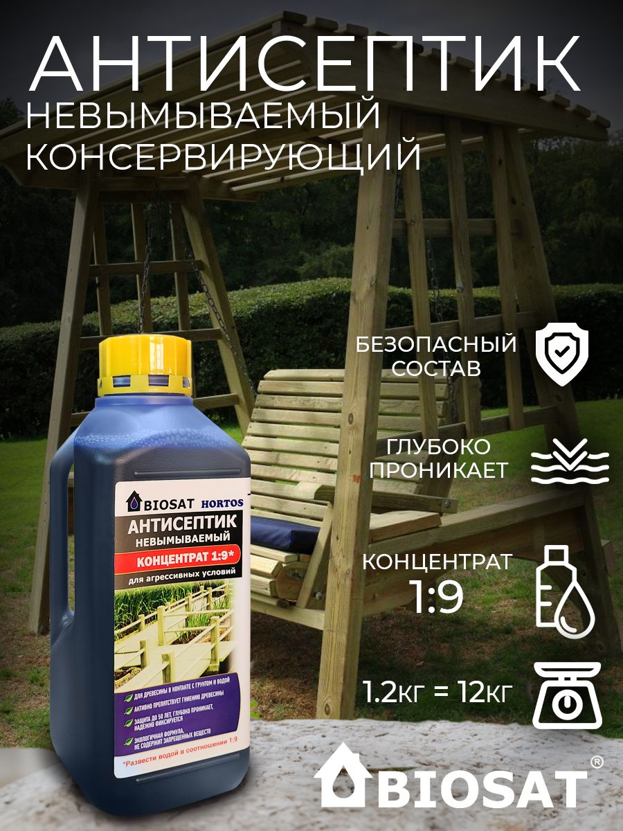 BIOSAT Строительный антисептик 1 л, 1 шт купить на OZON по низкой цене ...