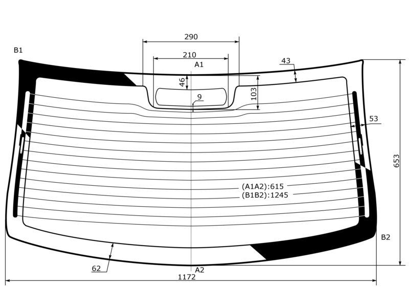 XYG Стекло заднее (Обогрев/ 4D SED) для LADA Kalina 04-13 купить на ...