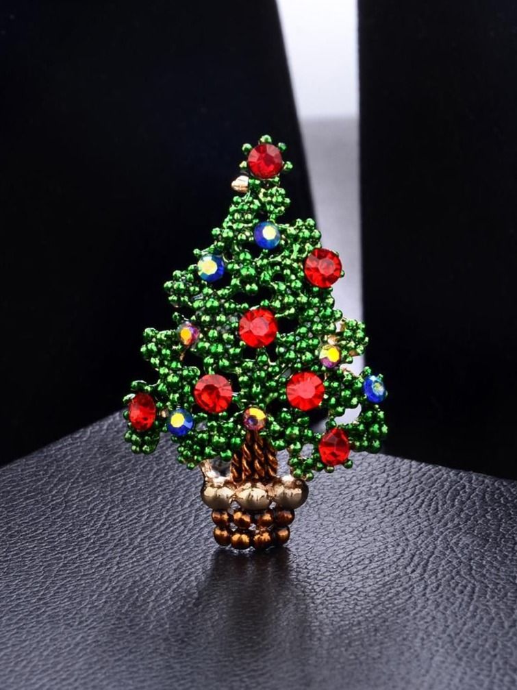 Брошь женская елка новогодняя, бижутерия, символ года 2024 ...