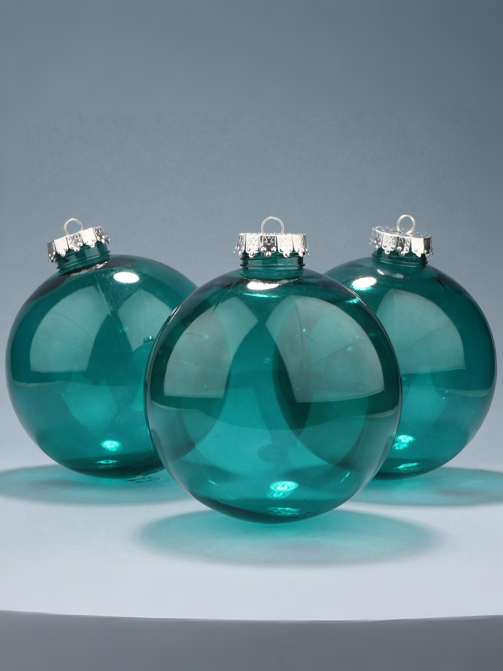 Шары новогодние на елку Winter Deco Albertine - Azure Ameno 15 см, 3 шт ...