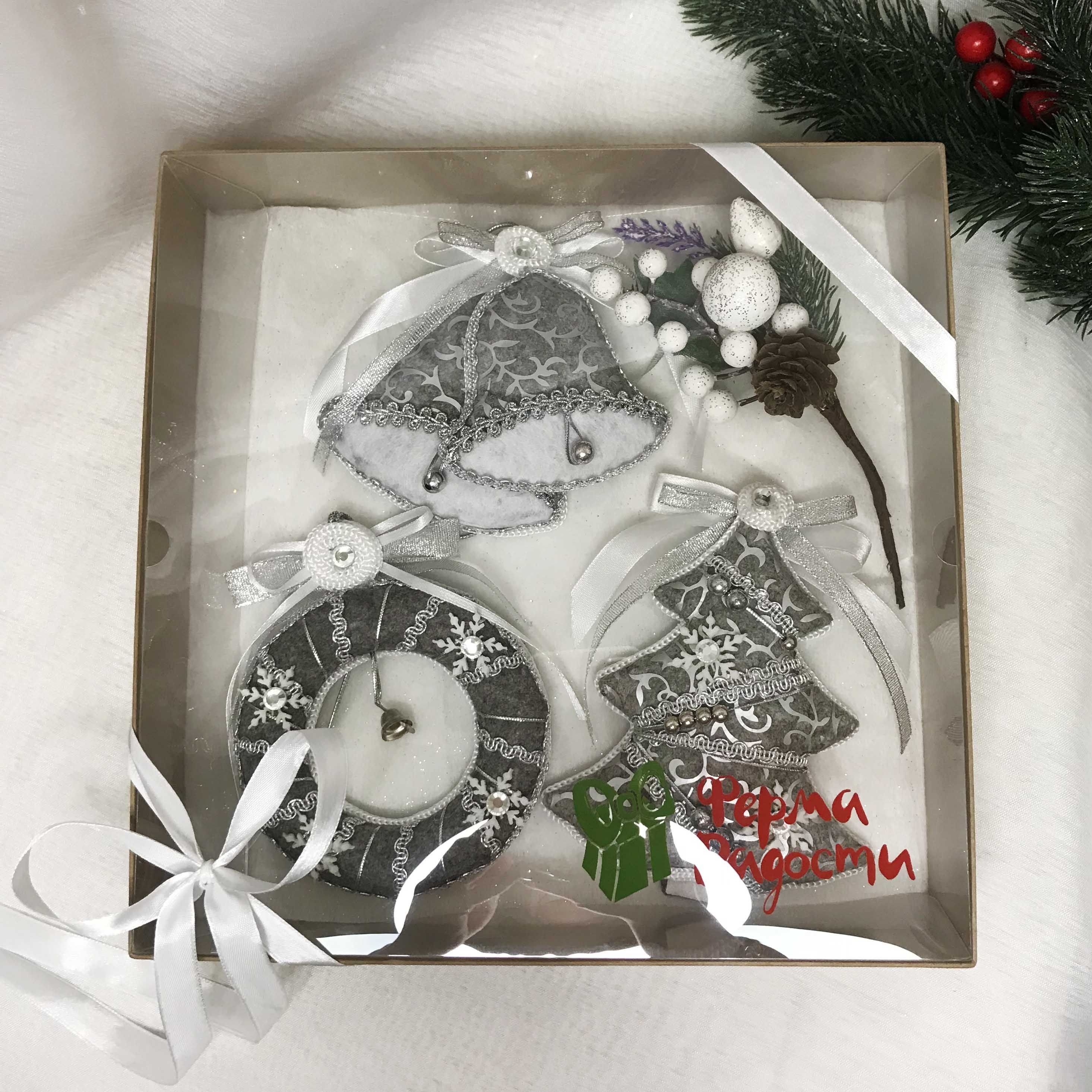 Набор новогодних игрушек "Рождественский" серебро купить c доставкой на ...