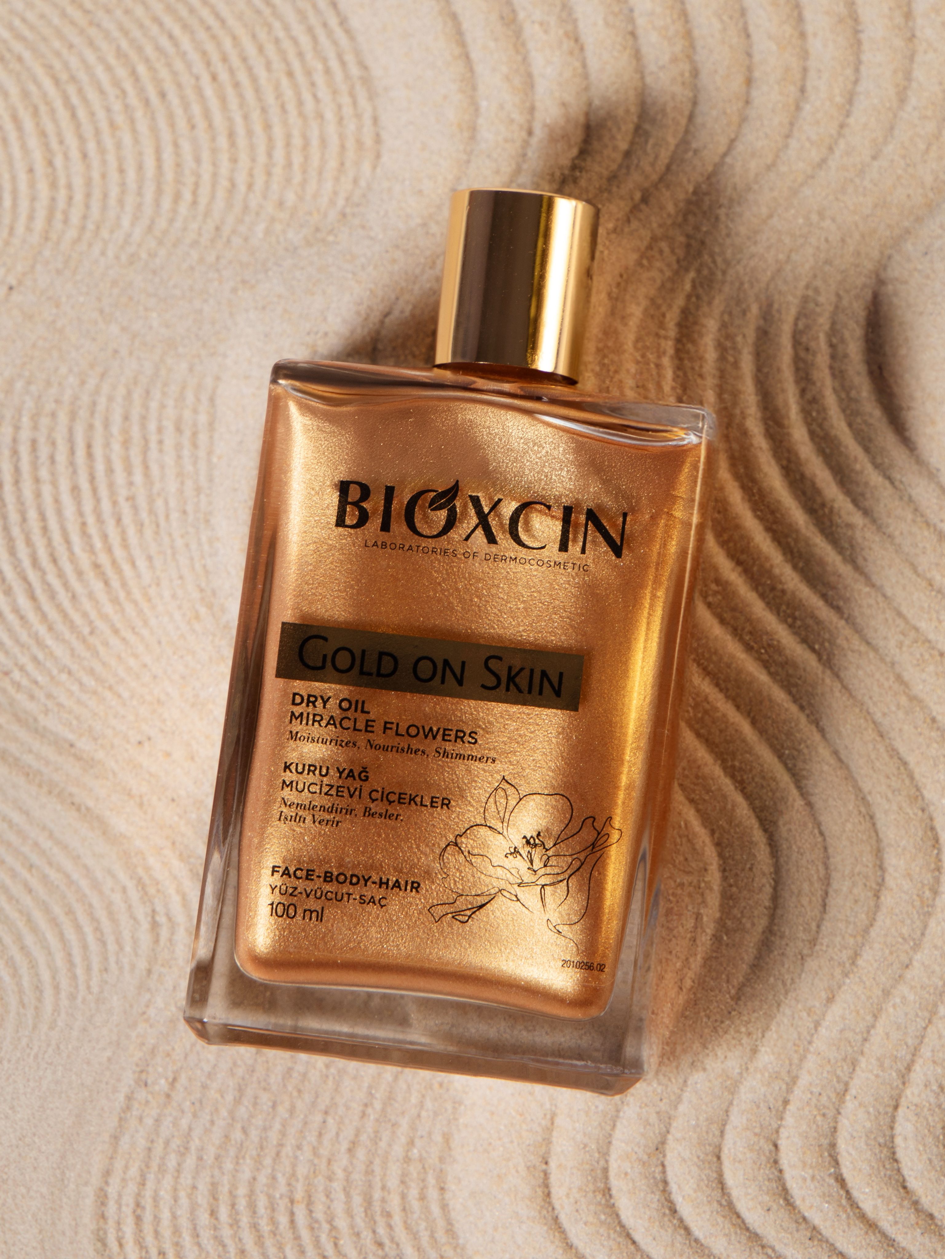 BIOXCIN Сухое Масло с шиммером для тела, лица и волос Gold On Skin с ...