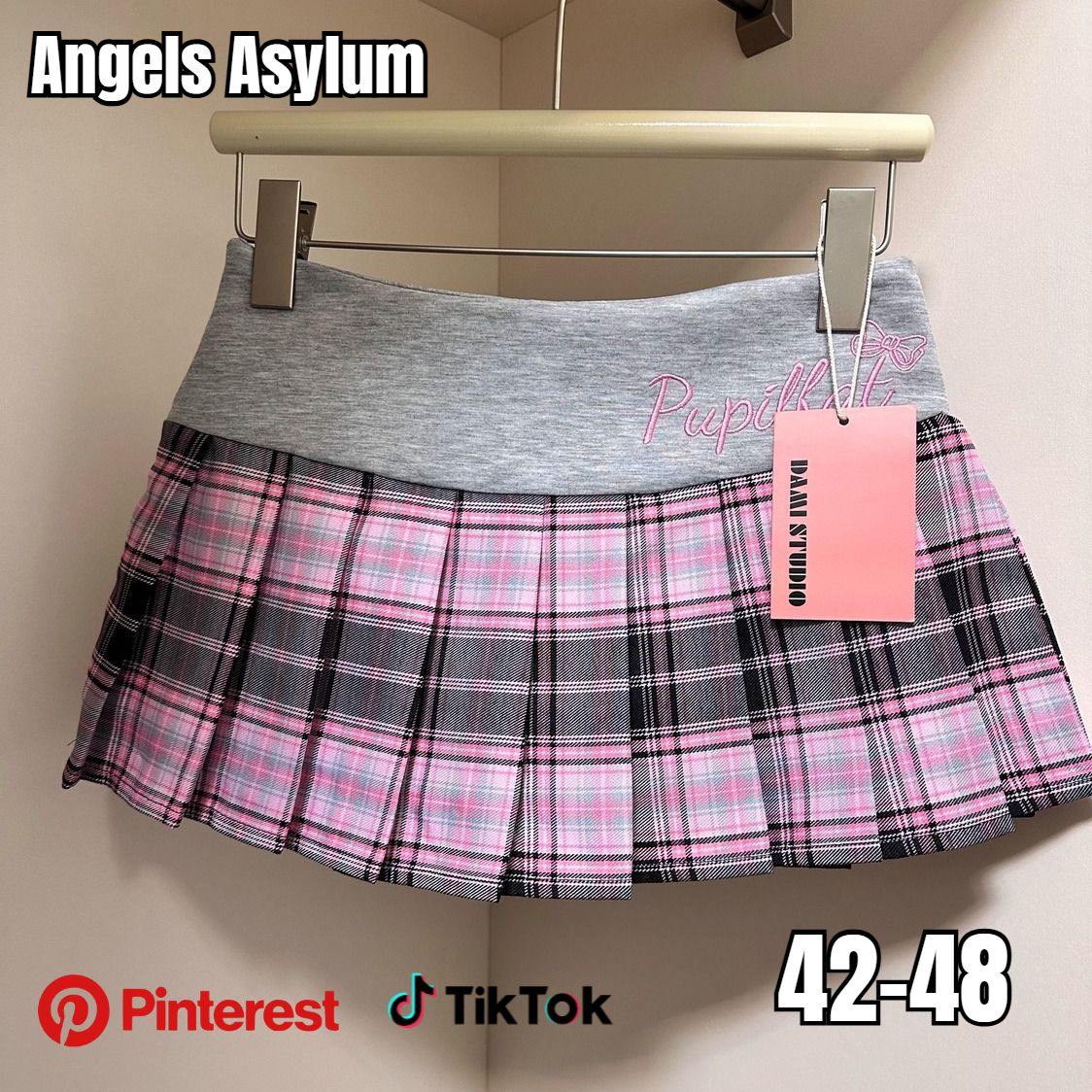 Юбка Женский ANGELS ASYLUM бело-розовый Политекс юбка-шорты, размер 48 ...