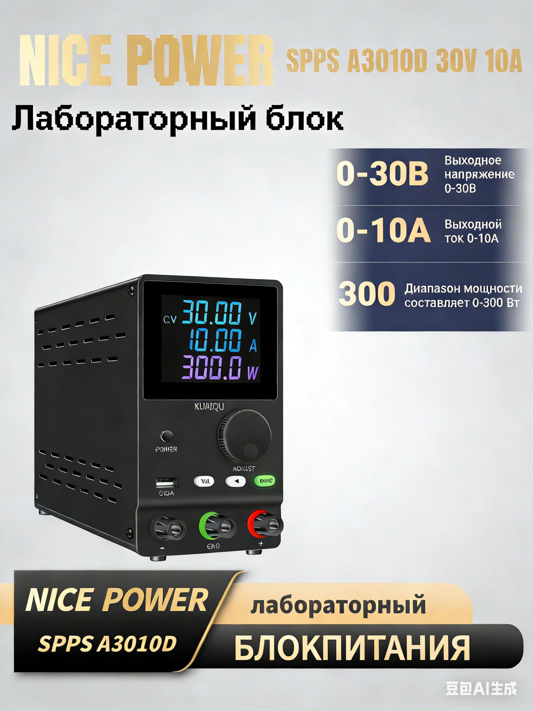 Лабораторный блок питания NICE-POWER SPPS-A3010D, 30В 10А 300Вт ...