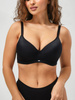 Бюстгальтер Женский OIRO на косточках, размер 75B черный нюд Полиамид, Эластан Повседневный ...