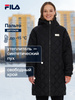 Пальто утепленное Девочки Fila черный Синтетика Био-пух, размер 152, 146 свободный Зима Молния ...