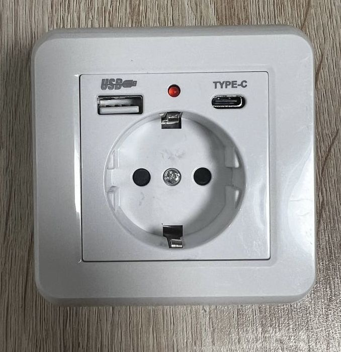 Розетка 220V с USB и C-TYPE белая A6-USB-C-TYPE-B - купить по низкой ...