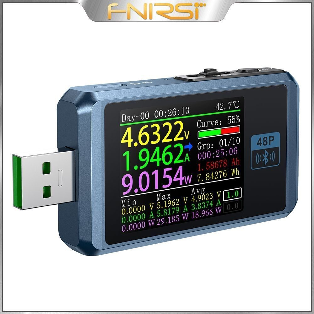 USB Тестер FNIRSI FNB48P, вольтметр, амперметр, с функцией Bluetooth ...