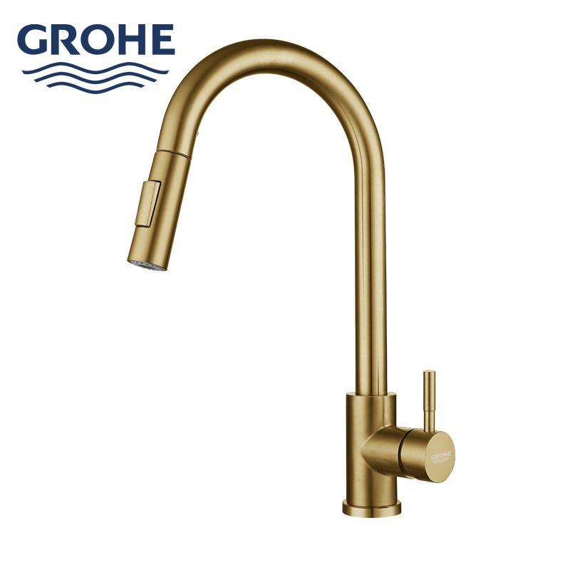 GROHE Смеситель для кухни из нержавеющей стали с выдвижным гибким ...