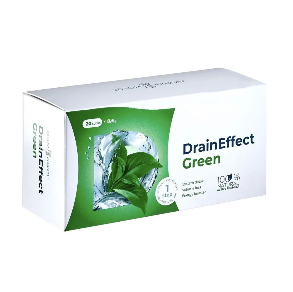Драйнэффект Грин DrainEffect Green - Дренирующий напиток, 20 стиков ( 3D Slim program), NL / НЛ ...