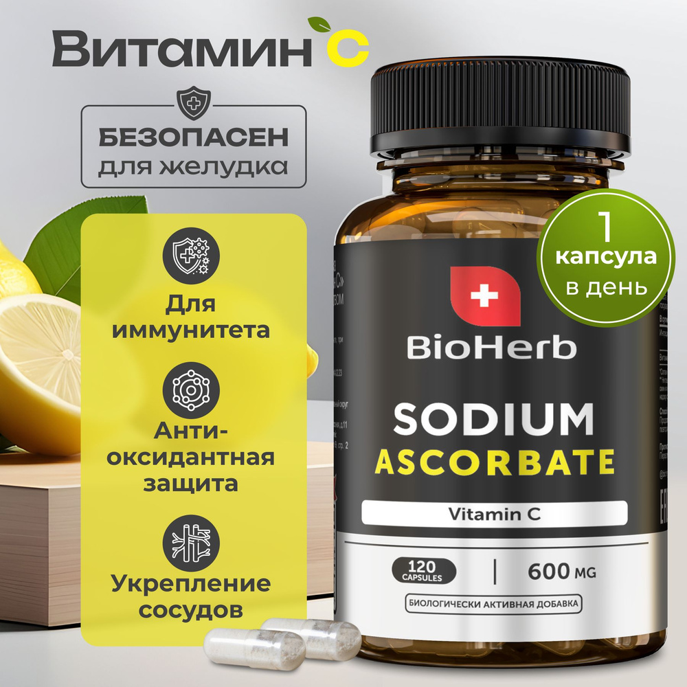 BioHerb БАД Витамин С в форме аскорбат натрия 500 мг, 120 капсул купить на OZON по низкой цене ...