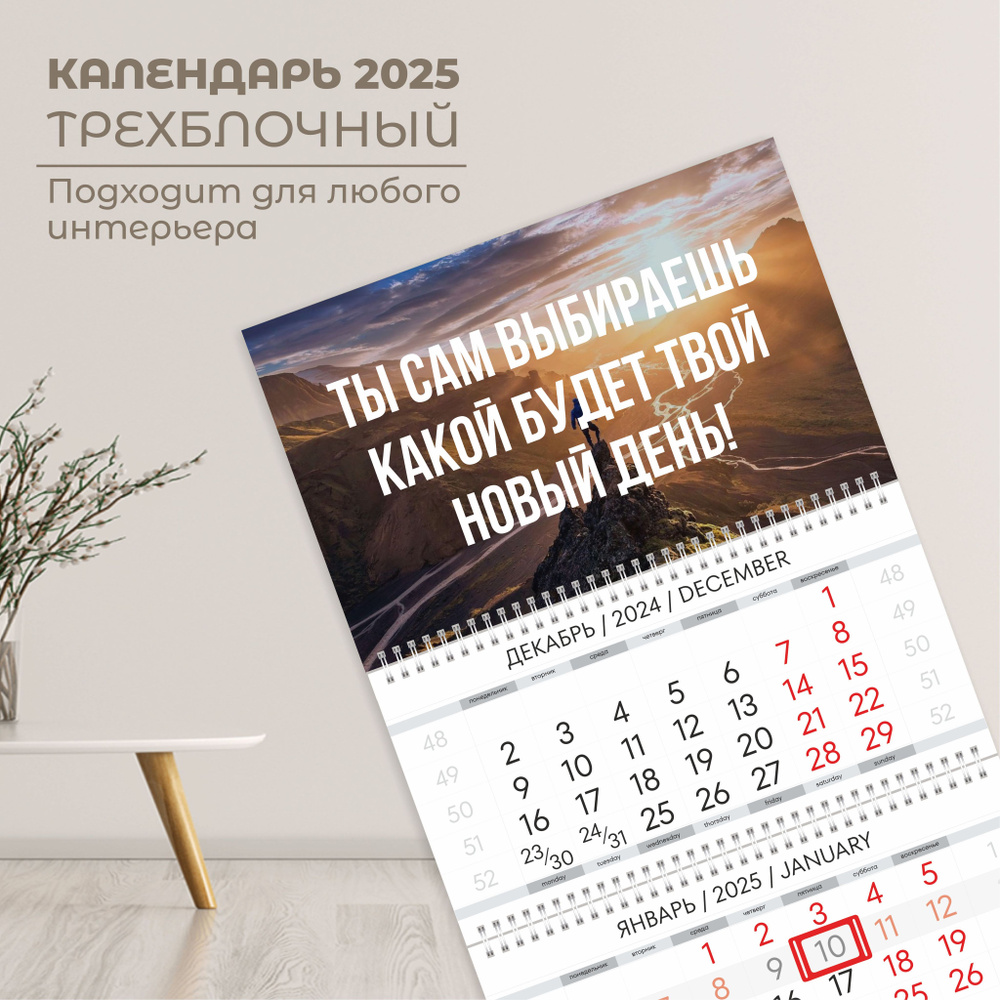 31Group Календарь 2025 г., Квартальный, A4 (210 x 297 мм) купить на ...