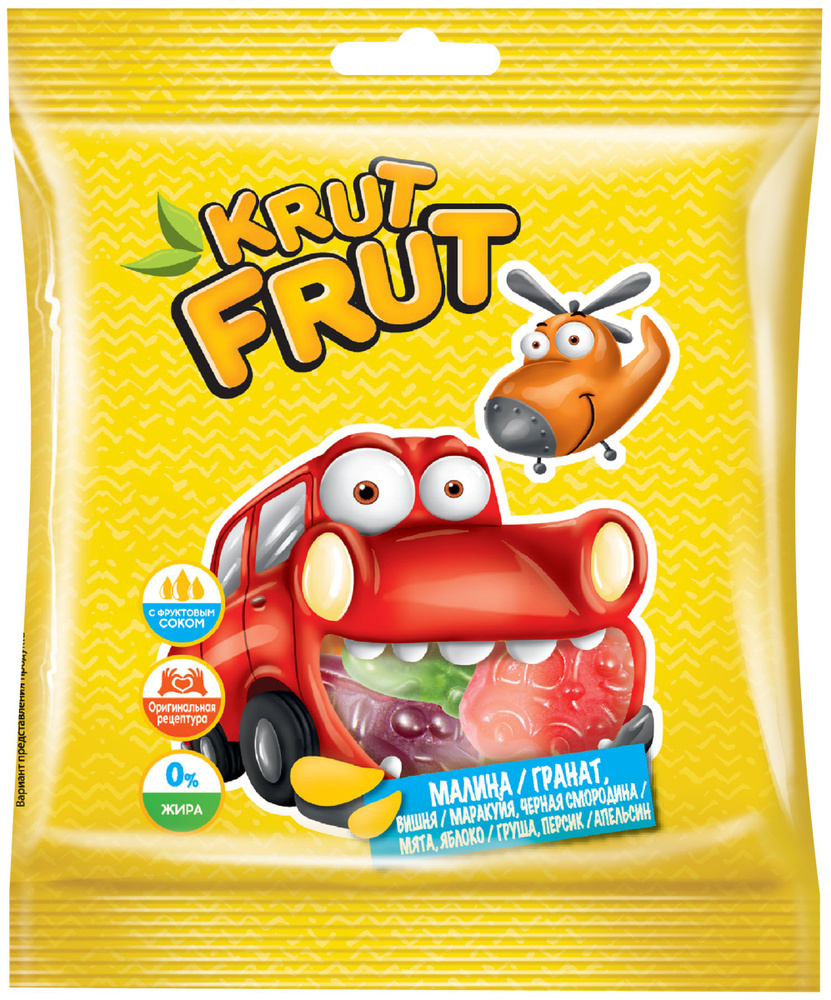 Мармелад жевательный KRUTFRUT Машинки, 70г - купить с доставкой по выгодным ценам в интернет ...