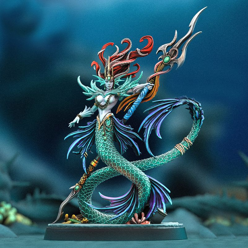 Королева Русалка повелительница рыбов (50мм) Idoneth Deepkin Akhelian ...