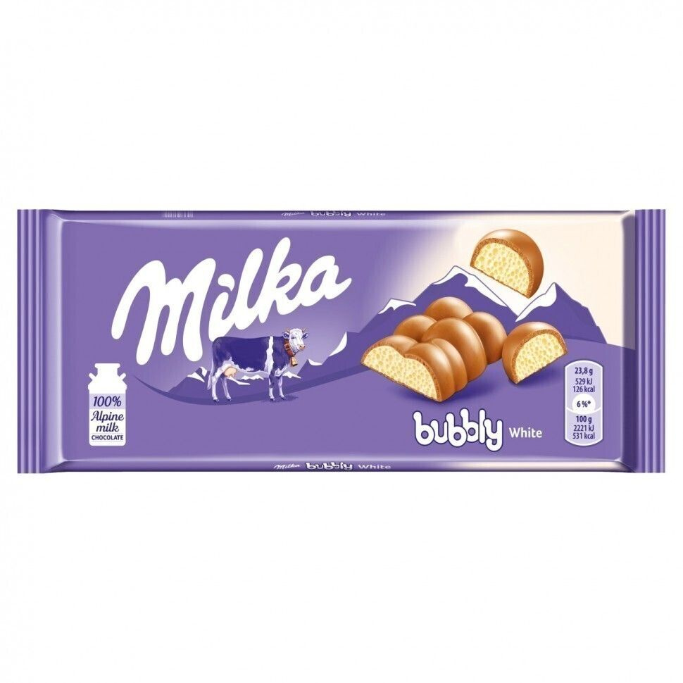 Шоколад Milka Bubbly White, 95 г купить на OZON по низкой цене (1781397251)